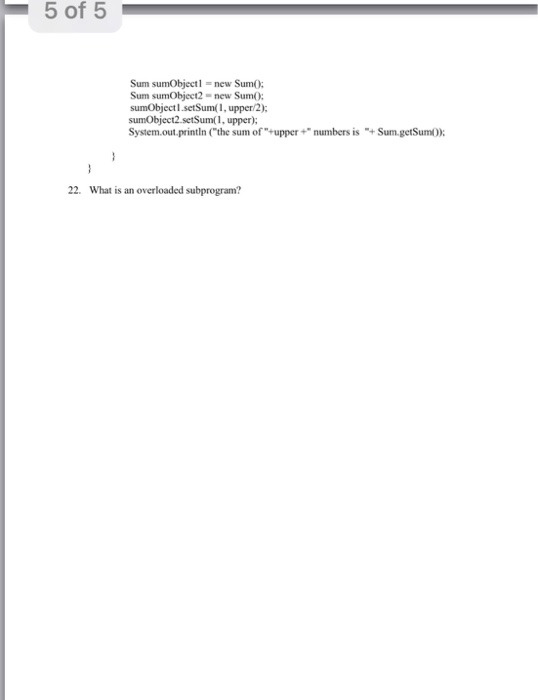 Solved What is an overloaded subprogram? | Chegg.com