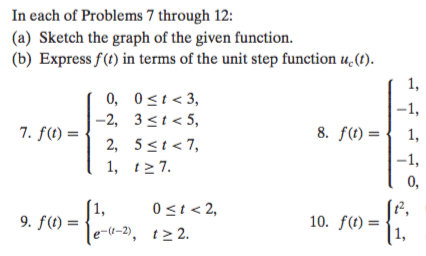 Solved In each of Problems 7 through 12: Sketch the graph | Chegg.com