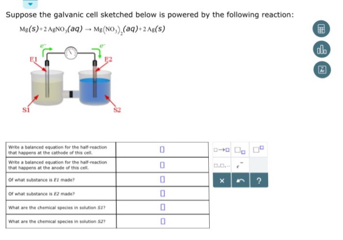 Solved Suppose the galvanic cell sketched below is powered | Chegg.com