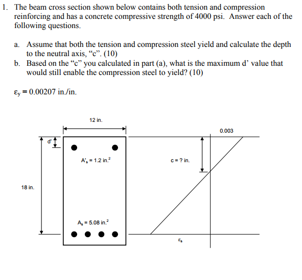 Solved 1. The beam cross section shown below contains both | Chegg.com