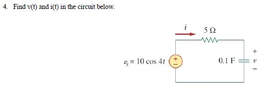 Solved Find v(t) and i(t) in the circuit below. | Chegg.com