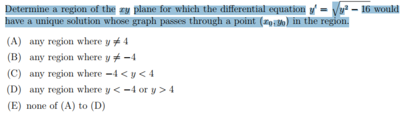 Solved Determine a region of the zy plane for which the | Chegg.com