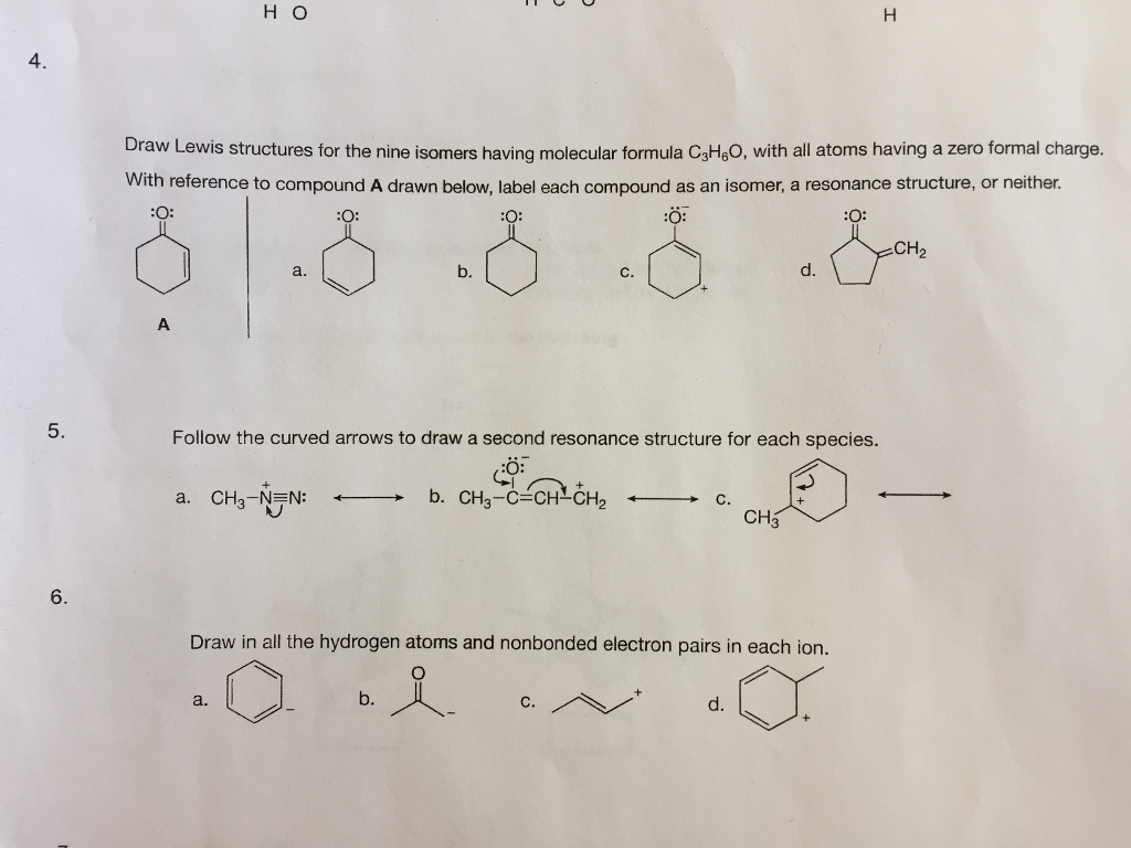 C3h6o Lewis Structure Isomers