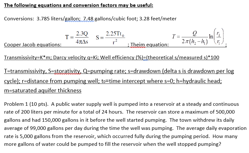 Solved The following equations and conversion factors may be | Chegg.com