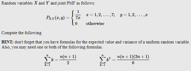 Solved Random variables X and Y and joint PMF as follows: z= | Chegg.com