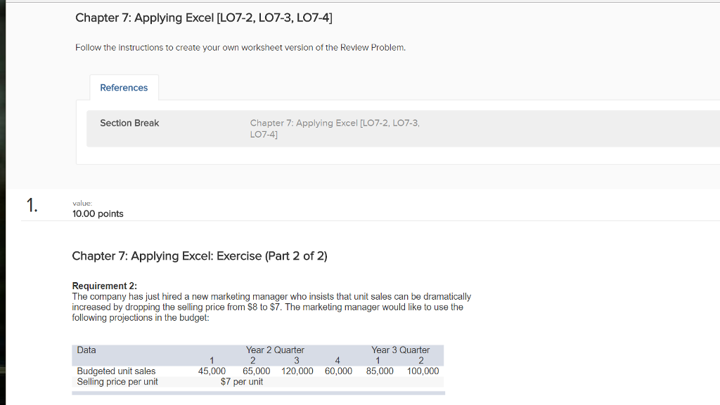 Solved Chapter 7: Applying Excel [LO7-2, LO7-3, LO7-4] | Chegg.com