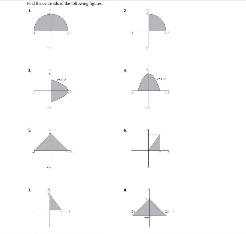 Solved Find the centroids of the following figures. | Chegg.com