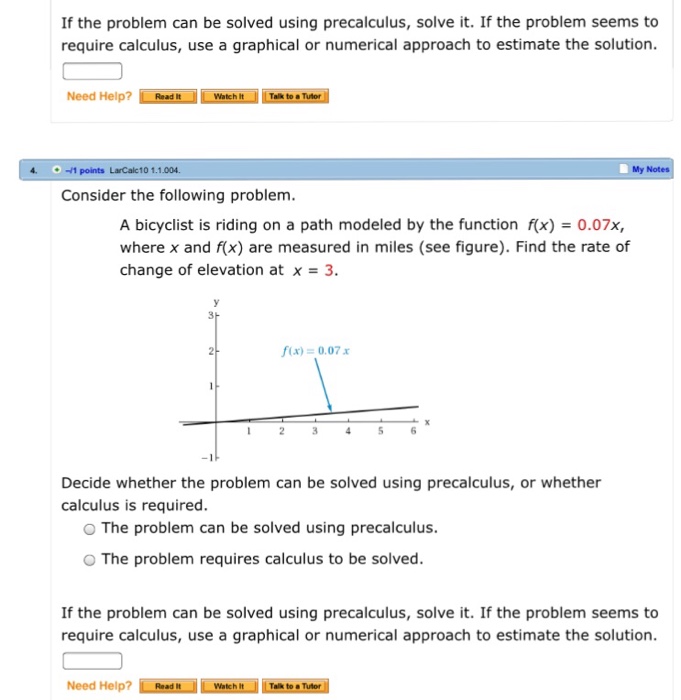 Solved If the problem can be solved using precalculus, solve | Chegg.com