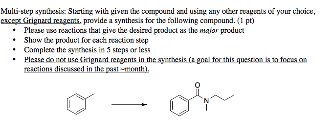 Solved Multi-step synthesis: Starting with given the | Chegg.com