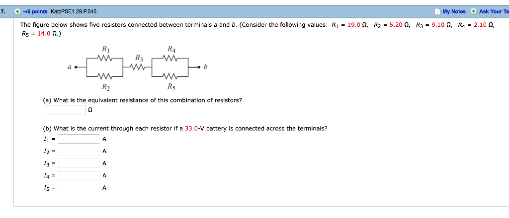 Solved The figure below shows five resistors connected | Chegg.com