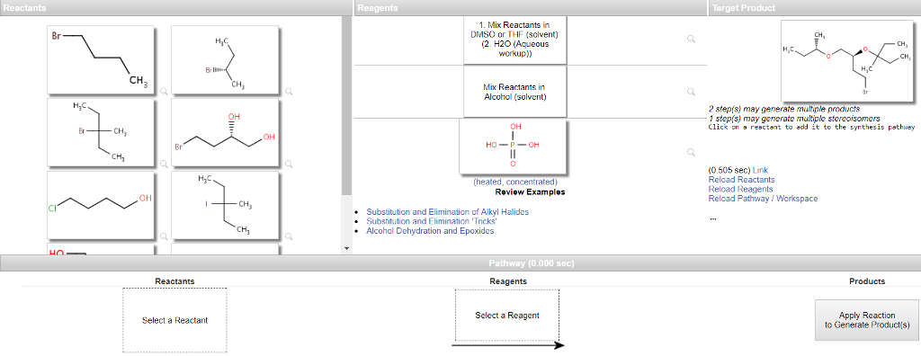 Solved Use the provided reactants and reagents to generate | Chegg.com