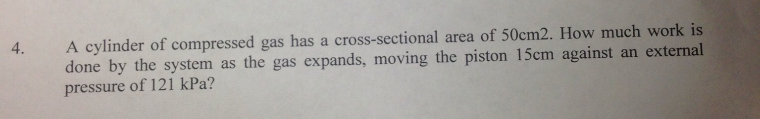 Solved 4. A cylinder of compressed gas has a cross-sectional | Chegg.com
