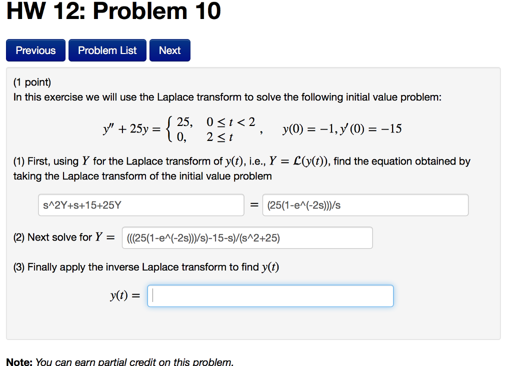 Solved HW 12: Problem 10 Previous Problem List Next (1 | Chegg.com
