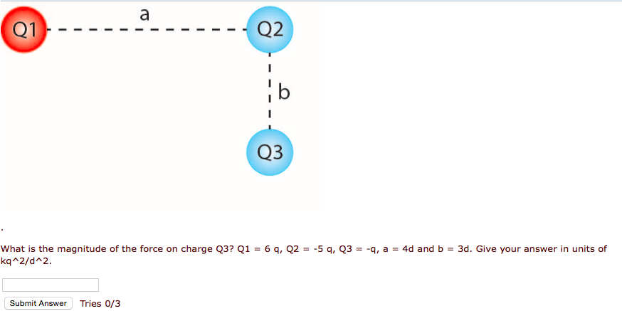 Solved Q1 Q2 Q3 what is the magnitude of the force on charge | Chegg.com