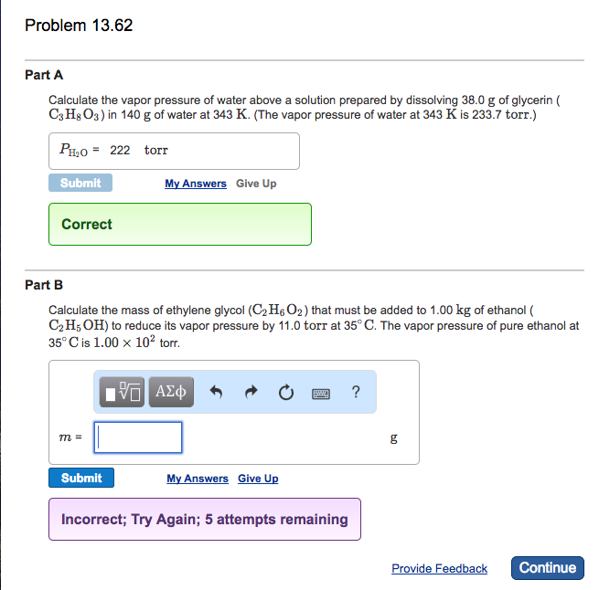 Solved Calculate the vapor pressure of water above a | Chegg.com