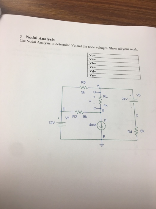 Solved Use Nodal Analysis to determine Vo and the node | Chegg.com