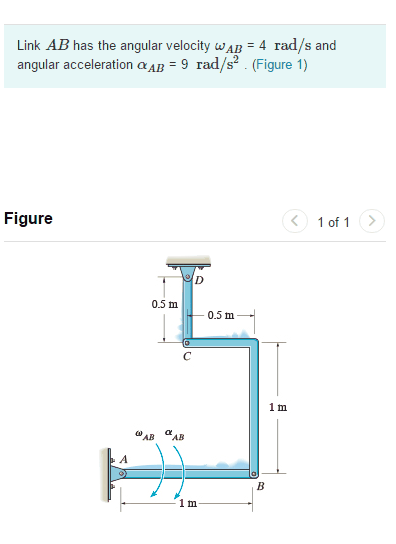 Solved Link AB has the angular velocity wAB-4 rad/s and | Chegg.com