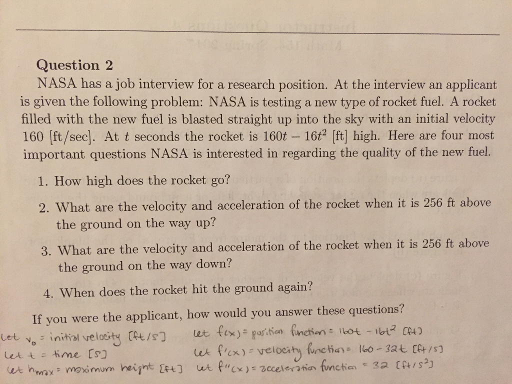 Solved NASA has a job interview for a research position... | Chegg.com