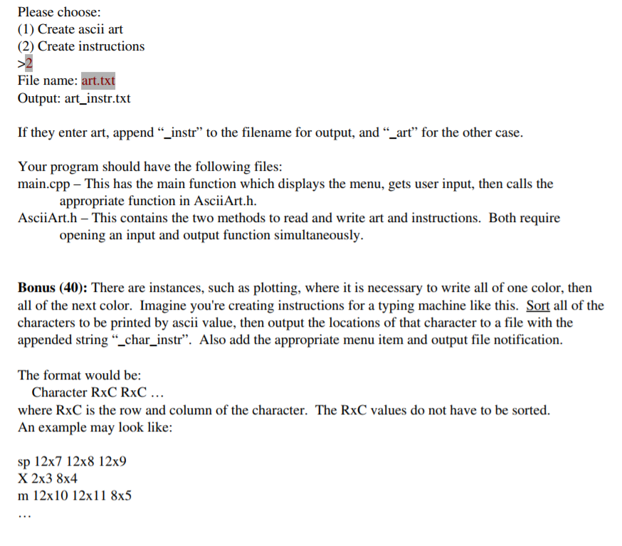 Solved Create a program that prompts the user for a file and | Chegg.com