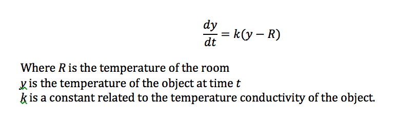 Solved Newtons law of cooling A differential equation: | Chegg.com
