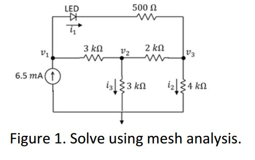 Solved Figure 1. Solve using mesh analysis. Calculate | Chegg.com