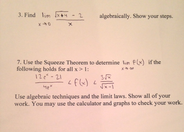 Solved Find lim algebraically. Show your steps. Use the | Chegg.com