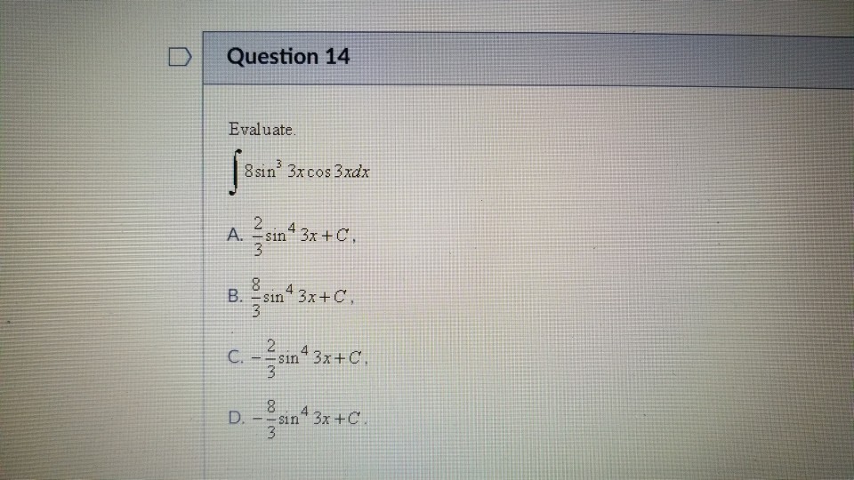 Solved DI Question 4 Find/ (x) so that (x)-4e -6 sin x B. C. | Chegg.com