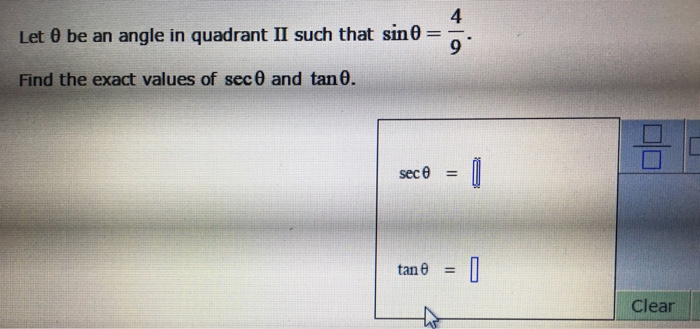 Solved Let theta be an angle in quadrant II such that sin | Chegg.com