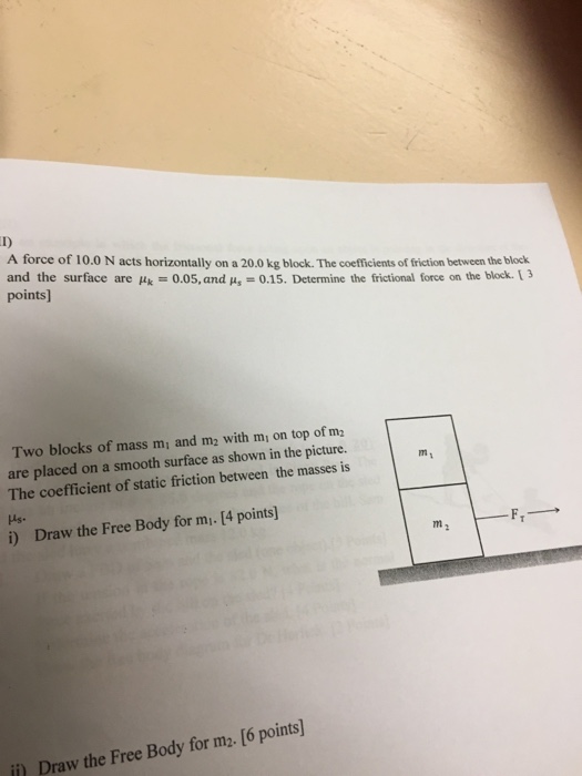 Solved A force of 10.0 N acts horizontally on a 20.0 kg | Chegg.com