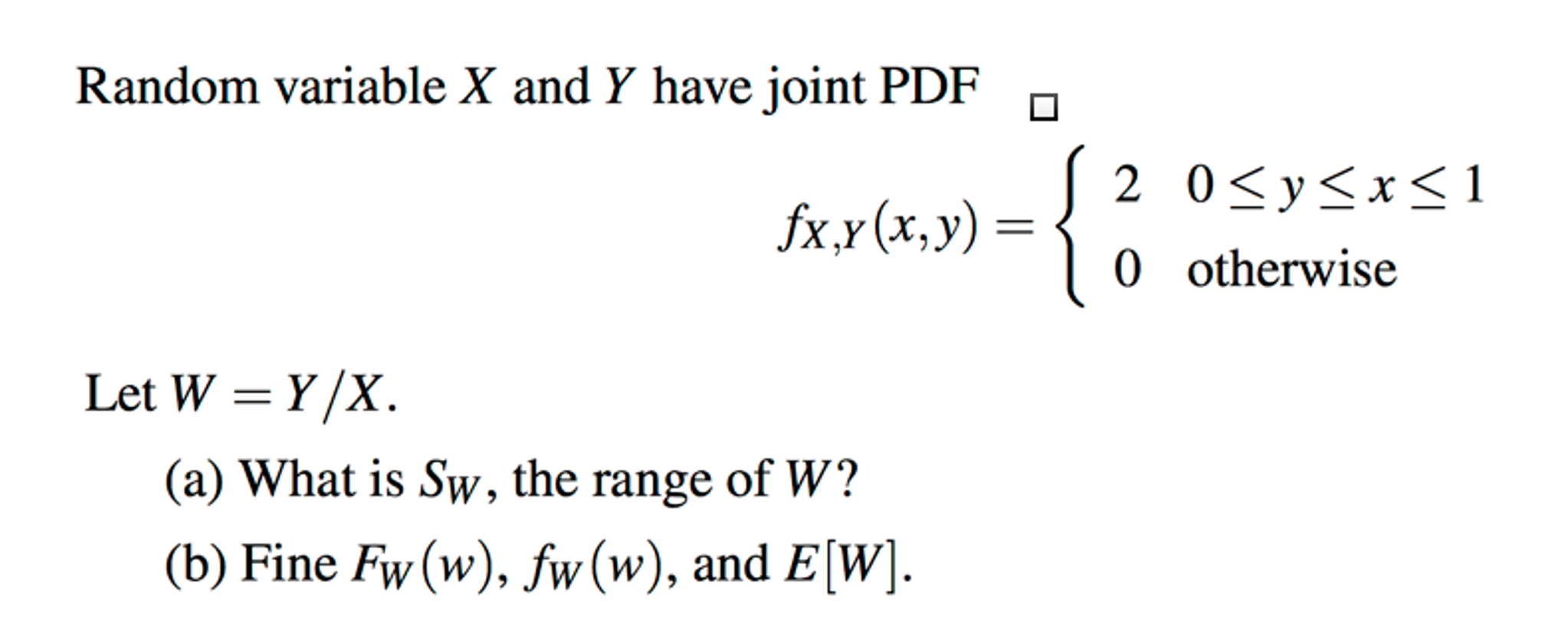 Solved Random variable X and Y have joint PDF fX, Y (x, y) | Chegg.com