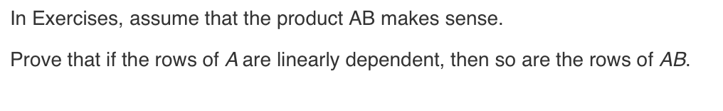 Solved In Exercises, assume that the product AB makes sense. | Chegg.com