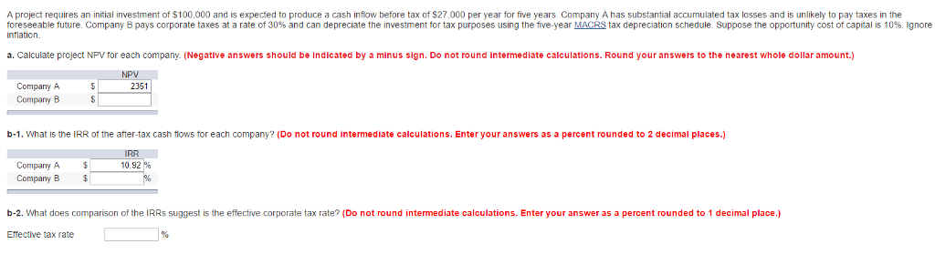 Solved A project requires an initial investment of $100,000 | Chegg.com