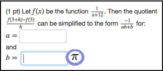 Solved (1 pt) Letf(x) be the function r+12. Then the | Chegg.com