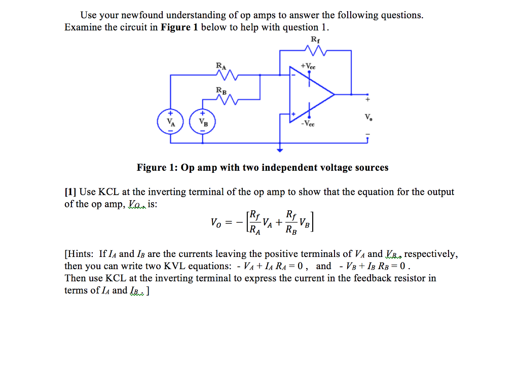 Solved Use your newfound understanding of op amps to answer | Chegg.com