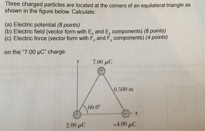 Solved Three charged particles are located at the corners of | Chegg.com