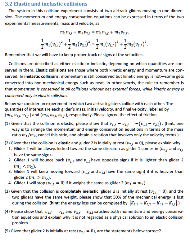 Solved The system in this collision experiment consists of | Chegg.com
