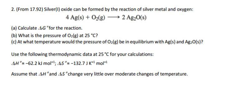Solved Silver(l) oxide can be formed by the reaction of | Chegg.com