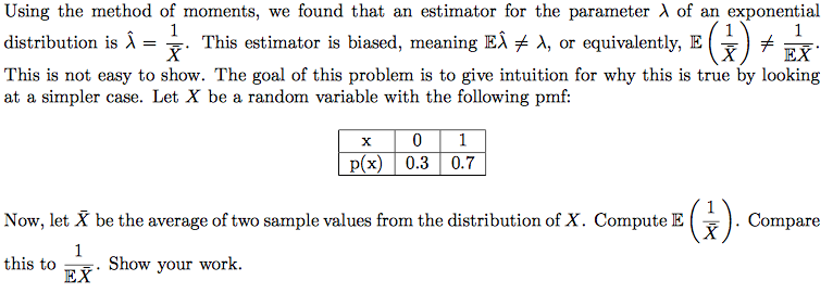 Solved Using the method of moments, we found that an | Chegg.com