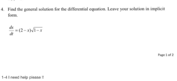 Solved Find the general solution for the differential | Chegg.com