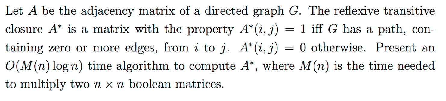 Solved Let A be the adjacency matrix of a directed graph G. | Chegg.com