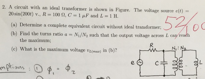 Solved A circuit with an ideal transformer is shown in | Chegg.com