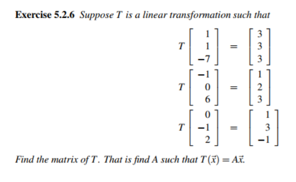Solved Suppose T Is A Linear Transformation Such That