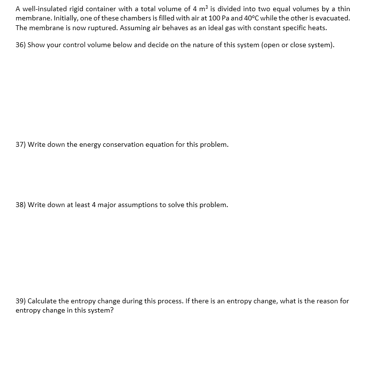 Solved A well-insulated rigid container with a total volume | Chegg.com