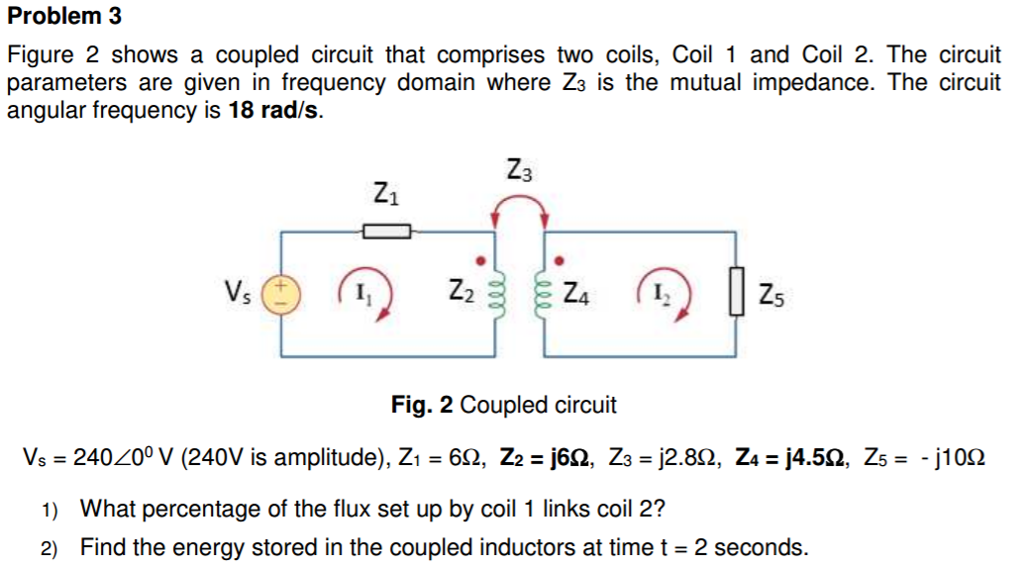 Solved Figure 2 shows a coupled circuit that comprises two | Chegg.com