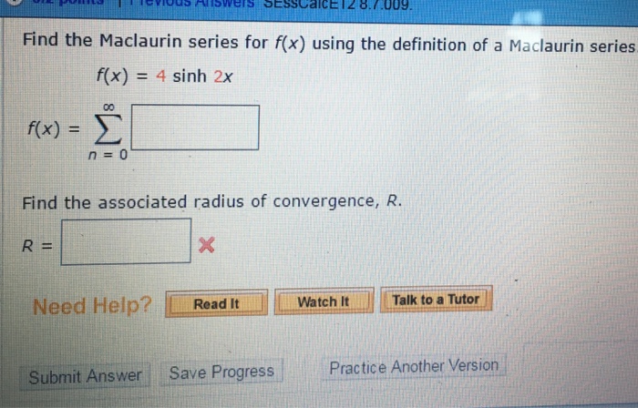 Solved Find the Maclaurin series for f(x) using the | Chegg.com