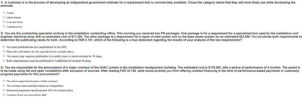 Solved 1) A customer is in the process of developing an | Chegg.com