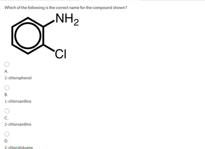 Solved Which of the following is the correct name for the | Chegg.com