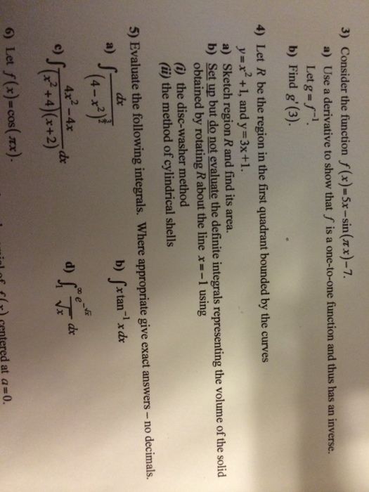 Solved Consider the function f(x) = 5x - sin(pi x)-7. Use a | Chegg.com