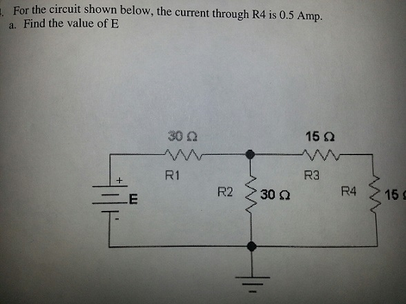 Solved For the circuit shown below, the current through R4 | Chegg.com