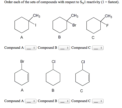Solved Order each of the sets of compounds with respect to | Chegg.com